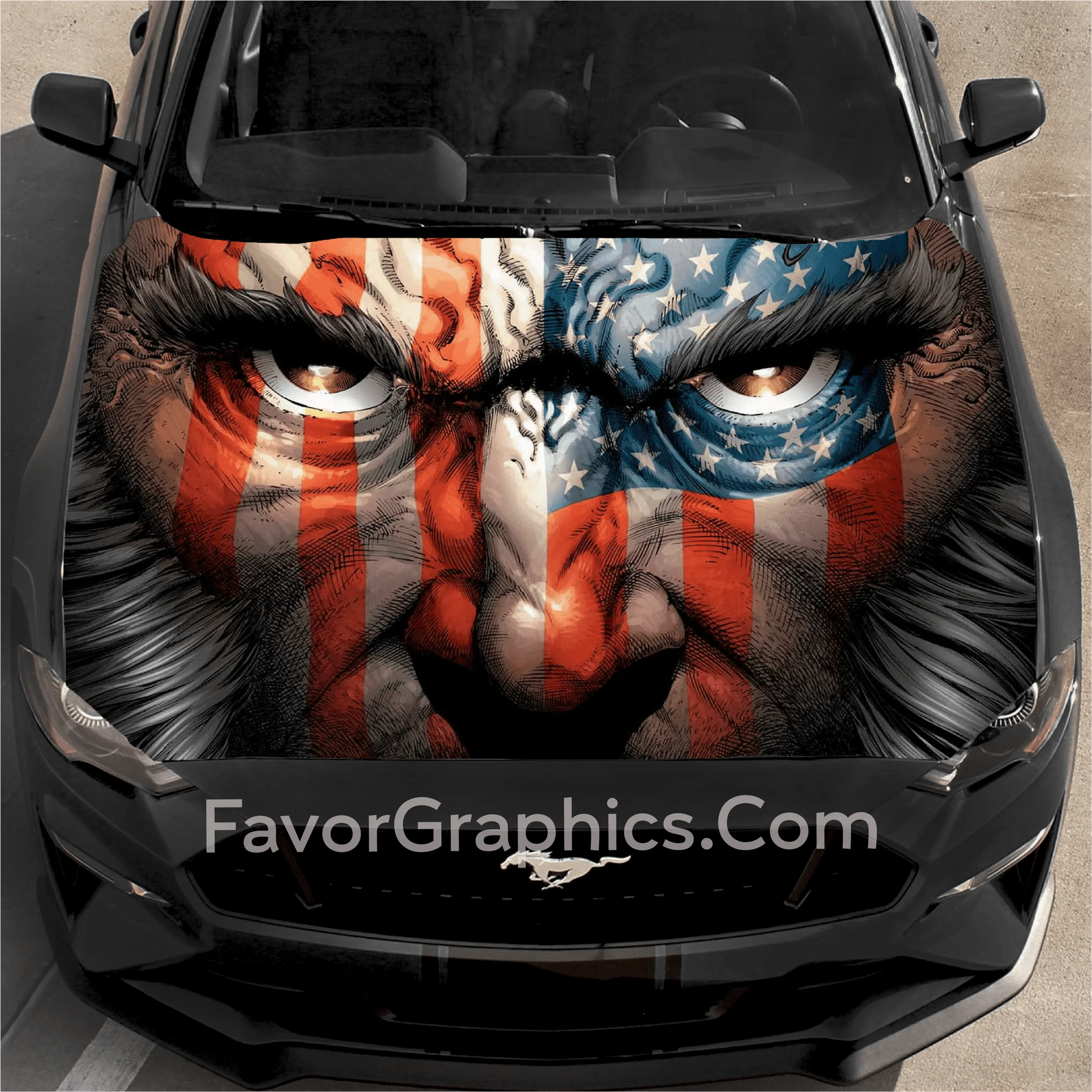American Flag Wolverine Car Hood Wrap Vinyl Decal High Quality Graphic ...
