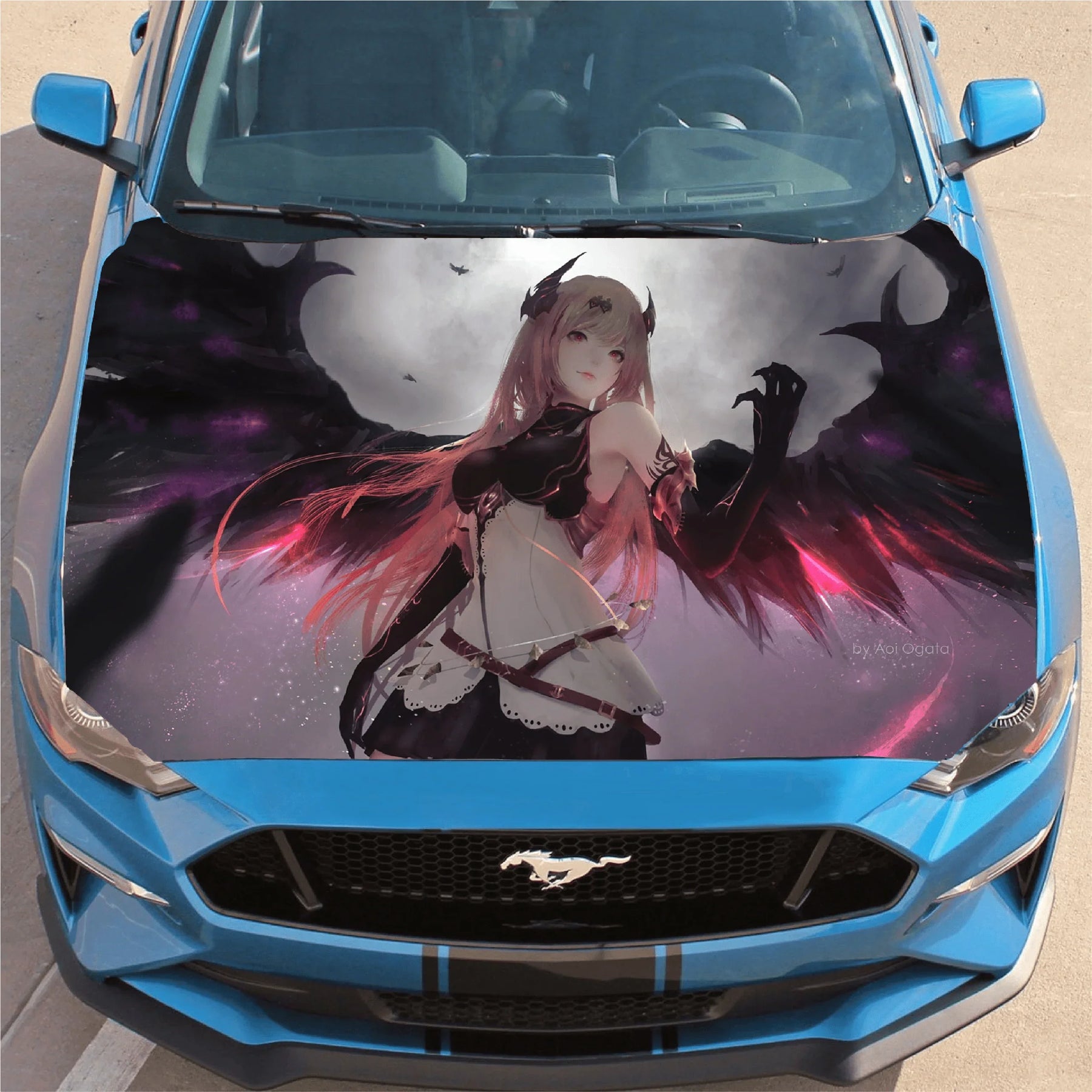 Beautiful Girl With Wings Hood Wrap, Car Wrap – Favor Graphics