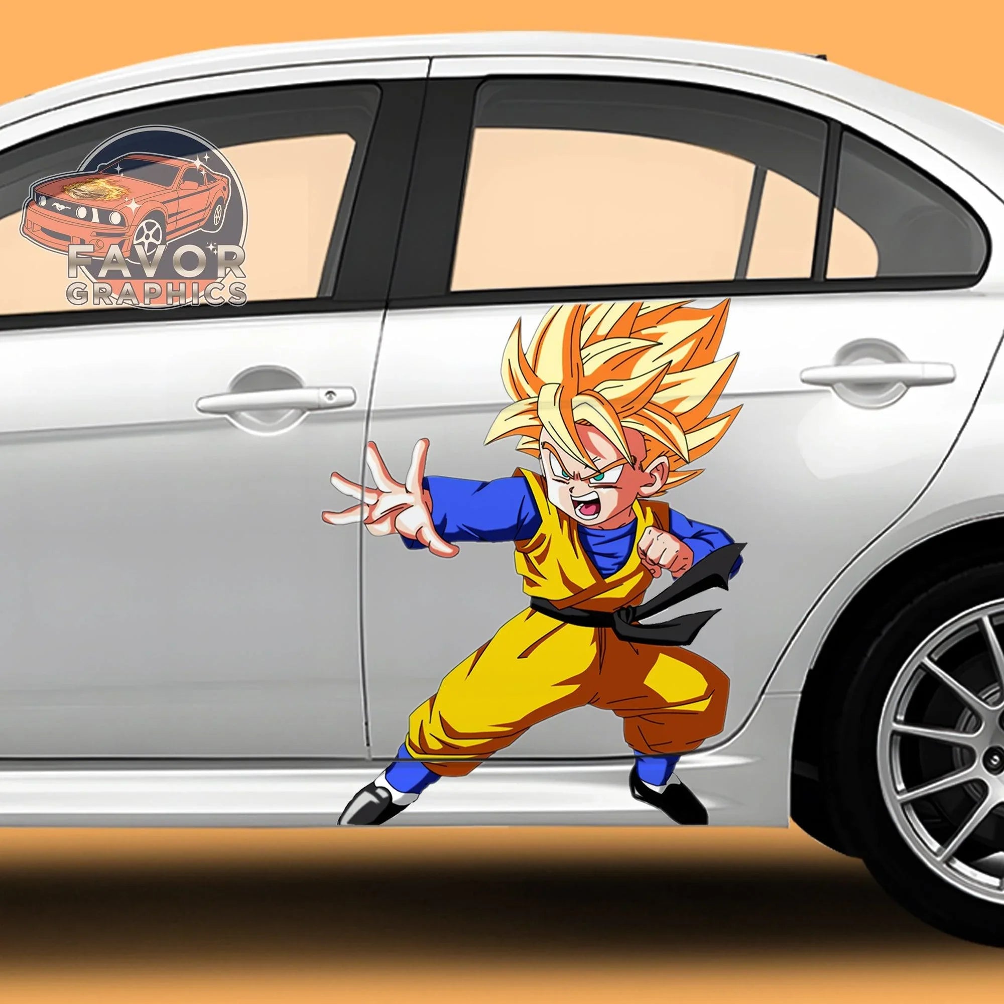 Goten Dragon Ball Itasha Car Door Decal, Vinyl Sticker – Favor Graphics